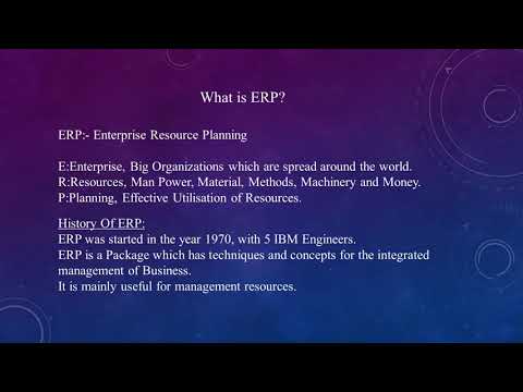 What is ERP and SAP.