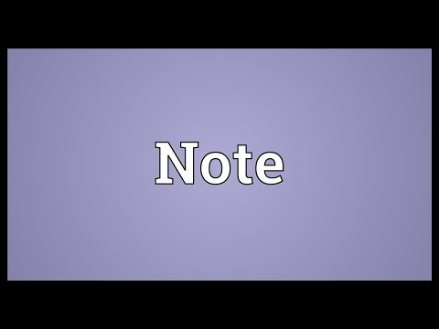 Note Meaning