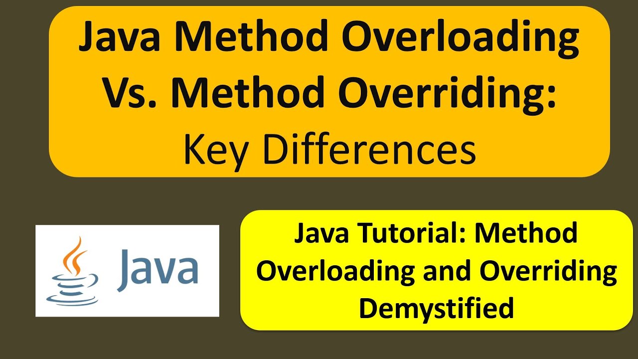 Java Method Overloading Vs. Method Overriding: Key Differences | Java Tutorial