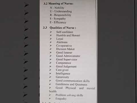 full form of nurse || Qualities of nurse #gnm #nursing #fullform #bscnursing #anm #medical #youtube