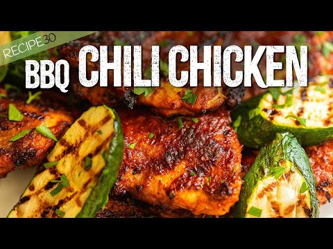 BBQ CHICKEN HARISSA: the best garlic chili BBQ chicken recipe!