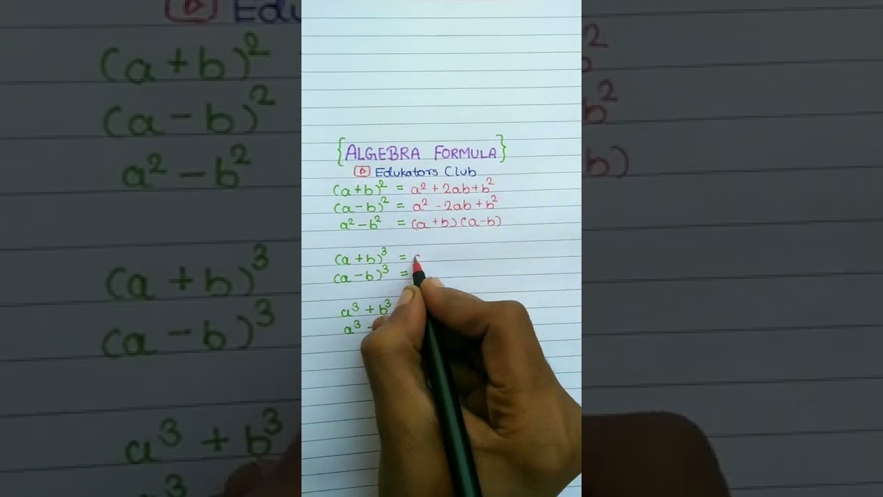 Algebra Formula | Maths Formula #shorts #math #education