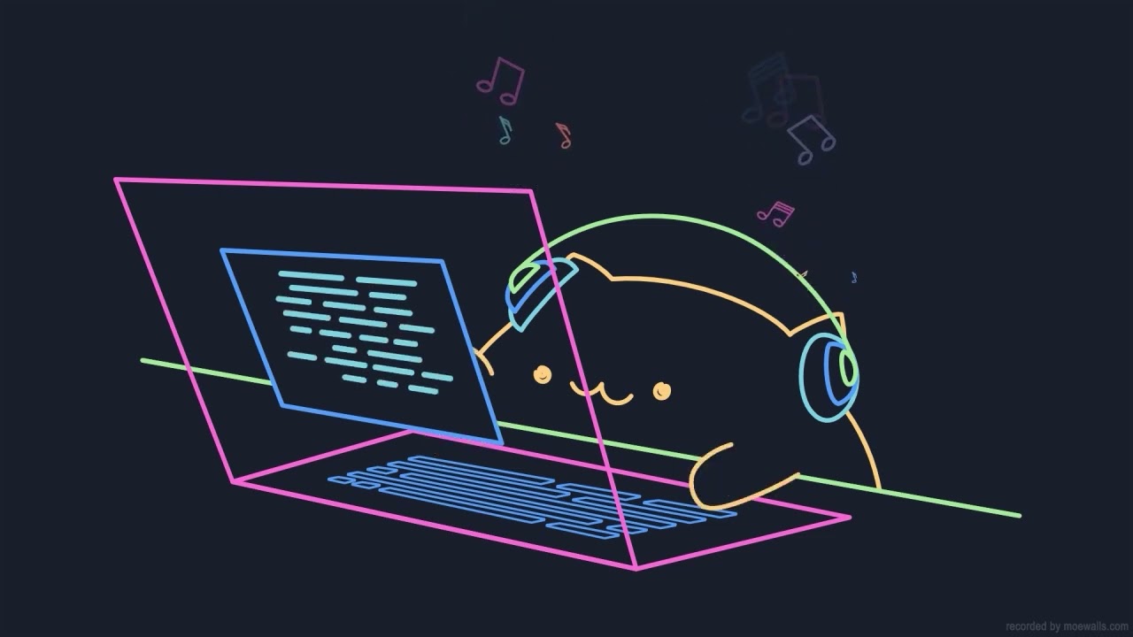 Bongo Cat Neon Live Wallpaper HD PC #livewallpapers  #4kpc #cat #funny #funnycats #hacker