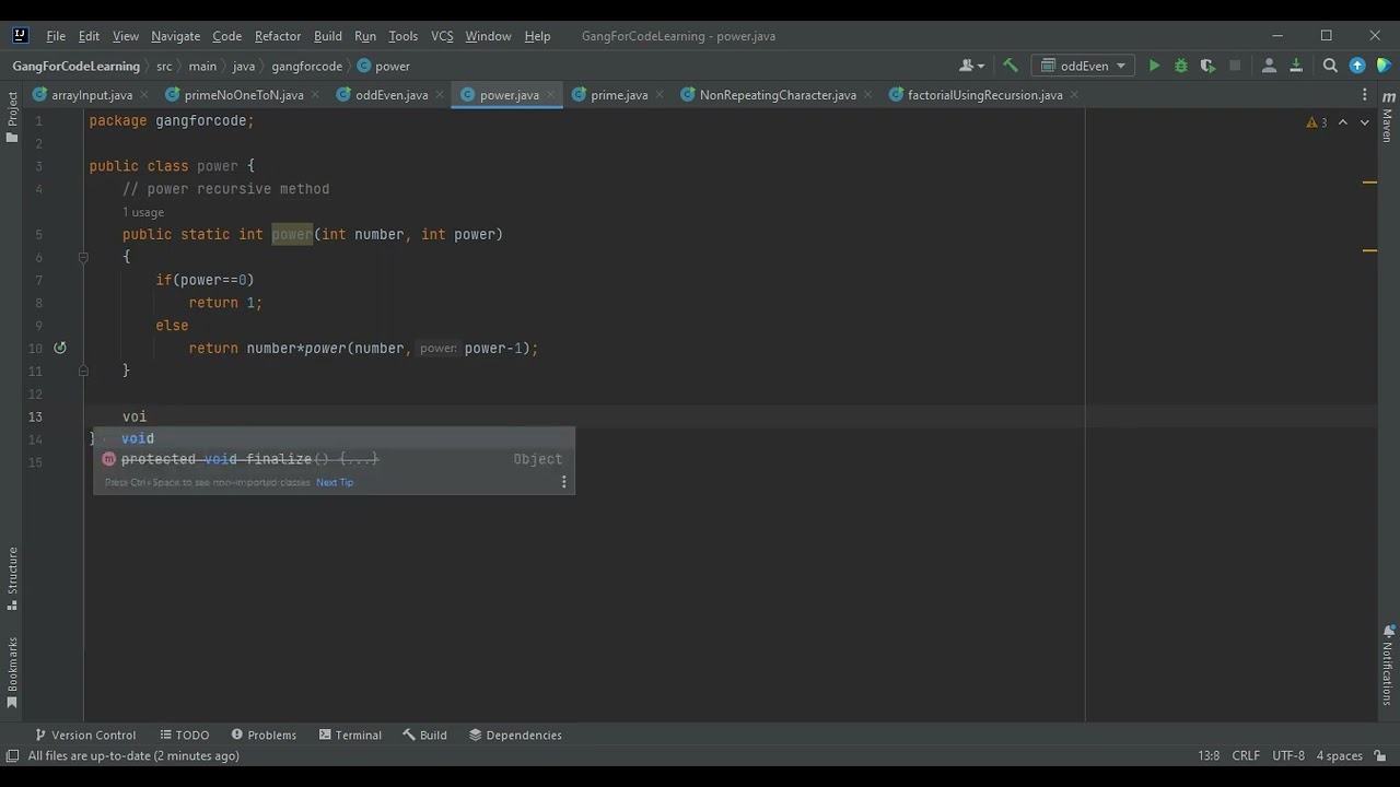 power using recursion || java program to calculate power || java tutorial
