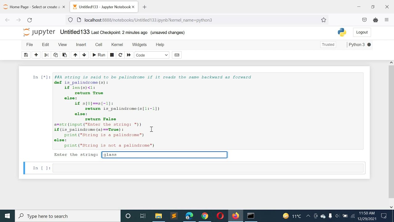 Python Program to Check Whether a String is a Palindrome or not (Using Recursion)