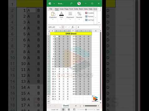 OMR Sheet in excel #excelformula #excel #omrsheet #exceltricks