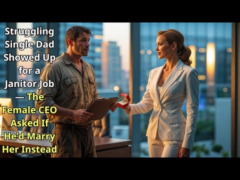 Struggling Single Dad Showed Up for a Janitor Job — The Female CEO Asked If He’d Marry Her Instead