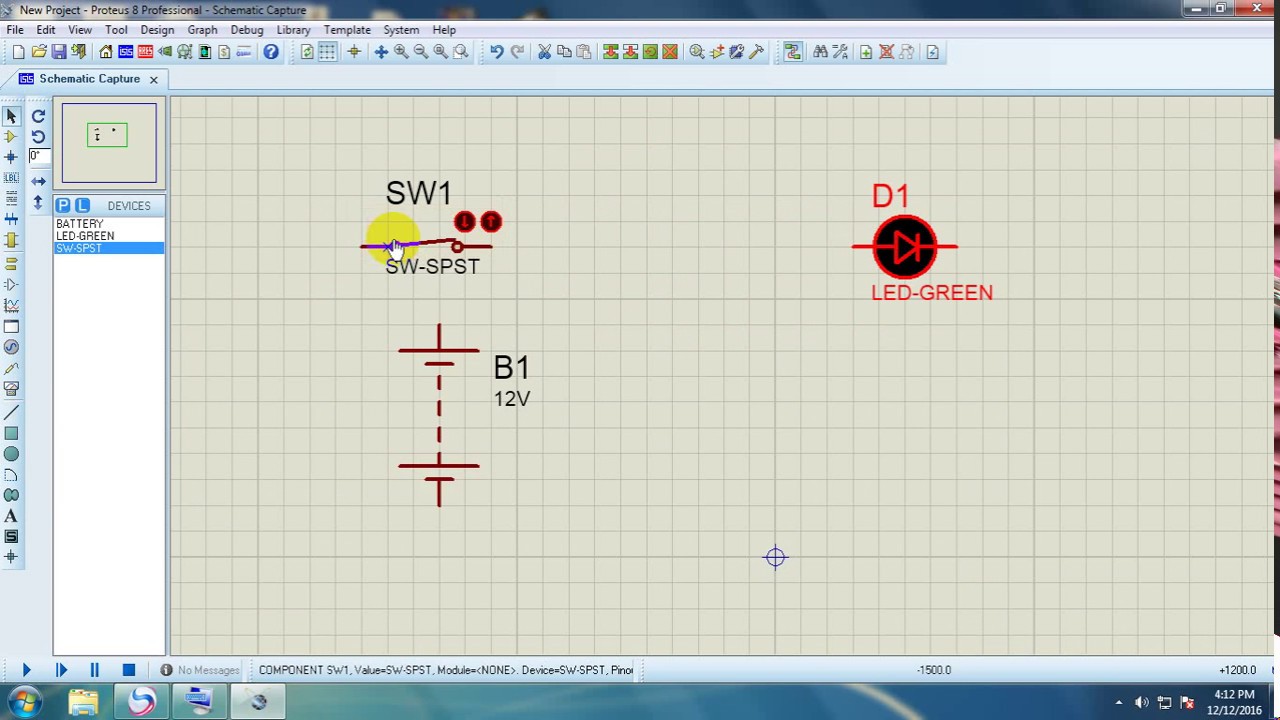 Proteus 8 Professional basic circuit