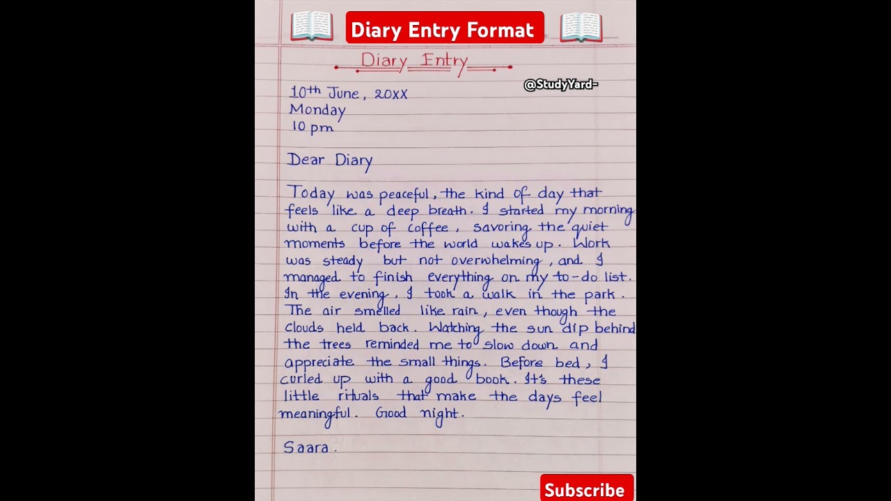 Diary entry l Diary entry formats/English/Examples/Class 9th/10th/11th l Diary kaise likhte hai 📖