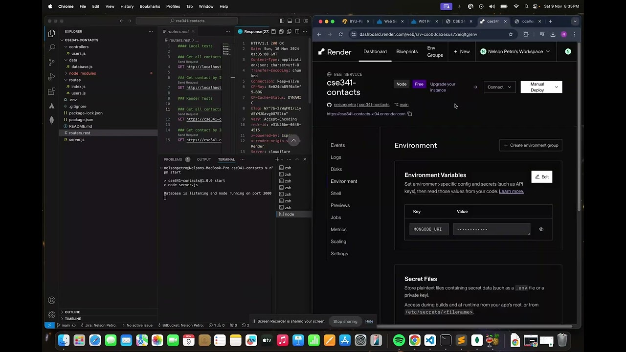 CSE341 - Contacts Projects - Part 1