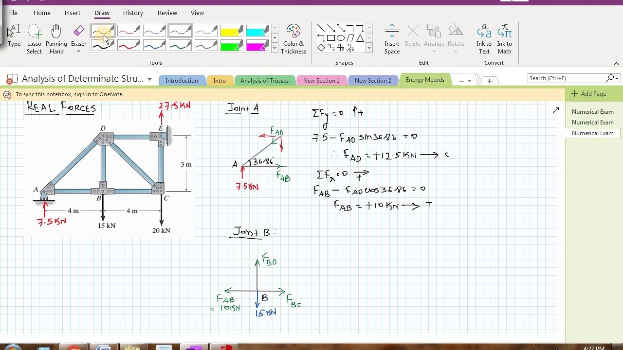 Virtual Work Principle-Truss Example-2-Part 2