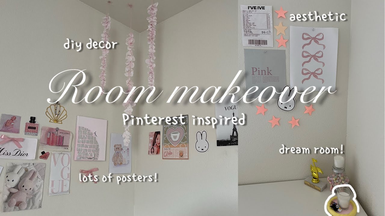 Room makeover! Pinterest inspired! diy decor, affordable, new posters, aesthetic +more!