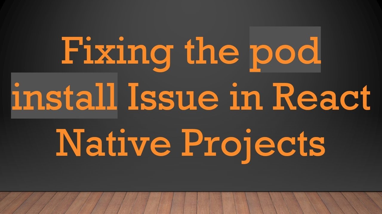 Fixing the pod install Issue in React Native Projects