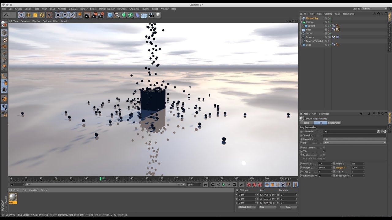 Align Camera to Spline with Emitter using Dynamic in Cinema 4D Tutorial