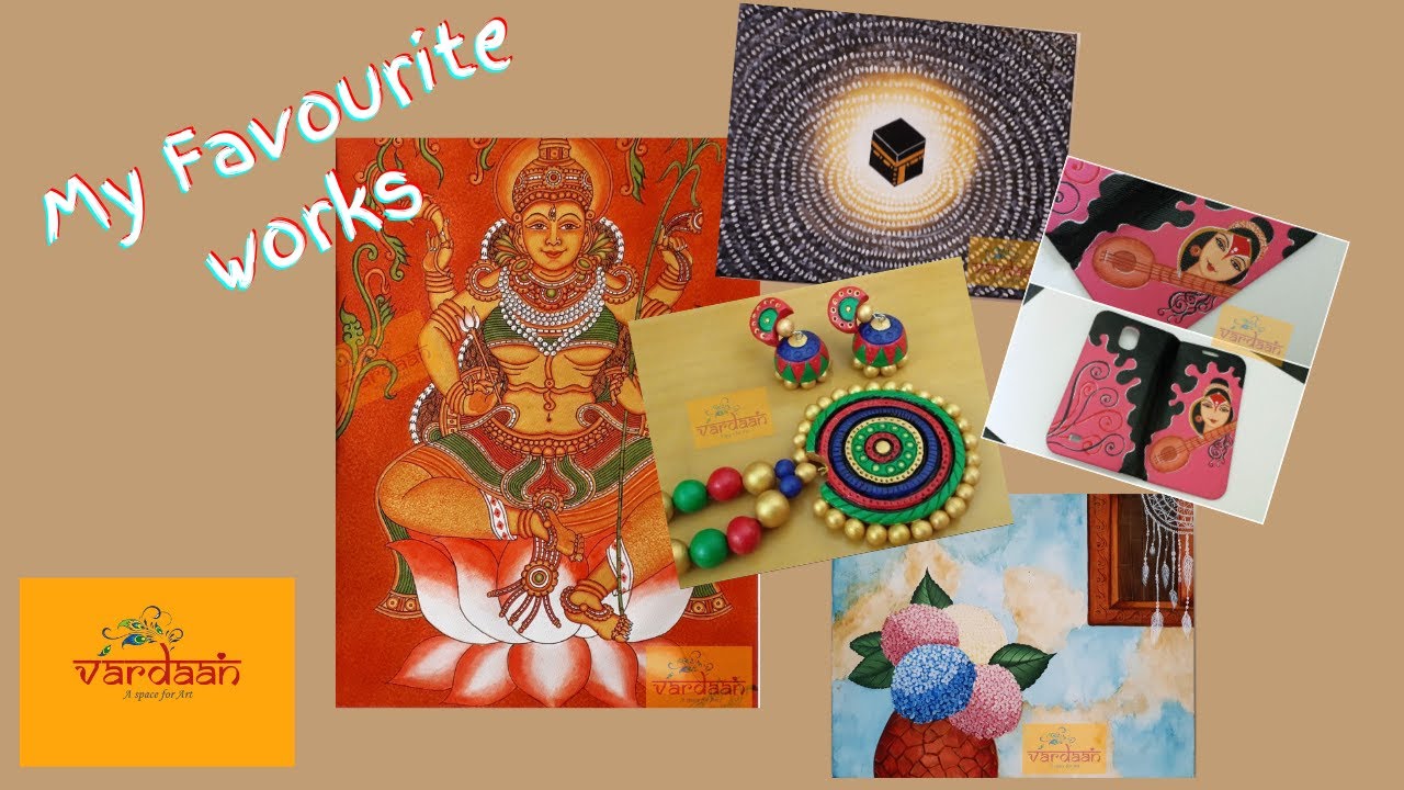 My favourite works| Kerala mural painting|terracotta jewellery| acryllic painting| Canvas