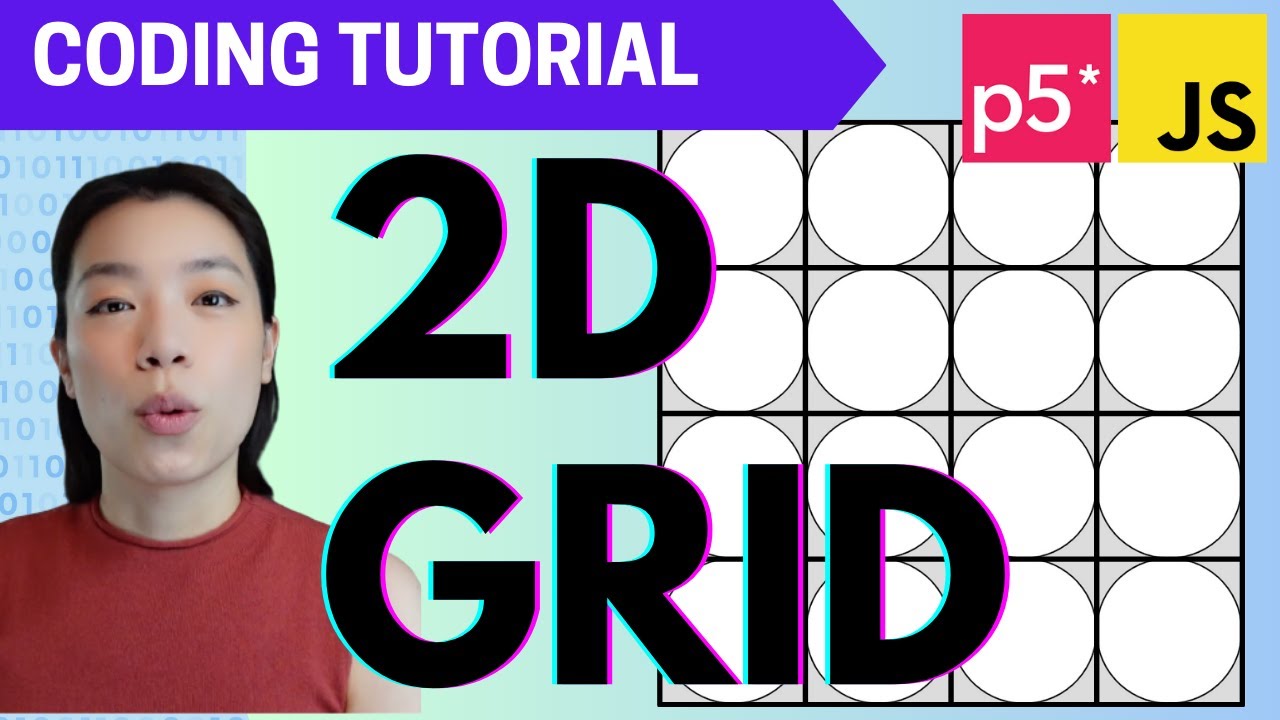 p5.js Coding Tutorial |  2D Grid w Nested Loop