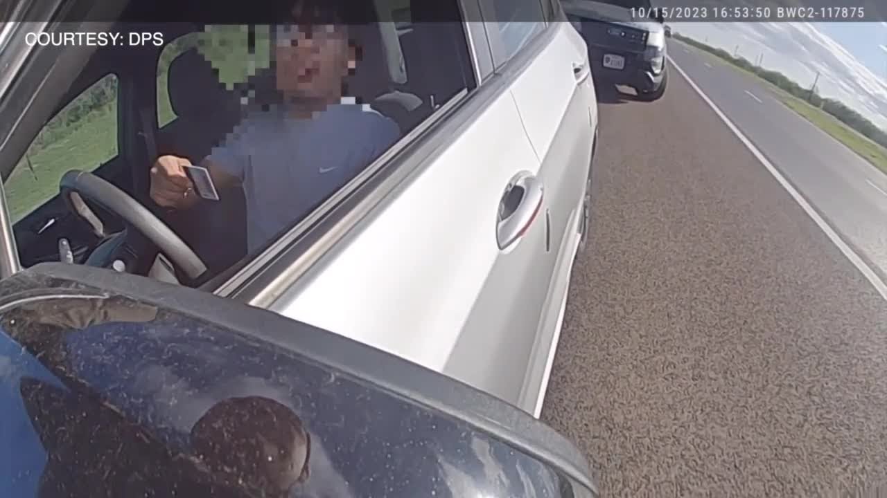 DPS trooper almost hit while making traffic stop