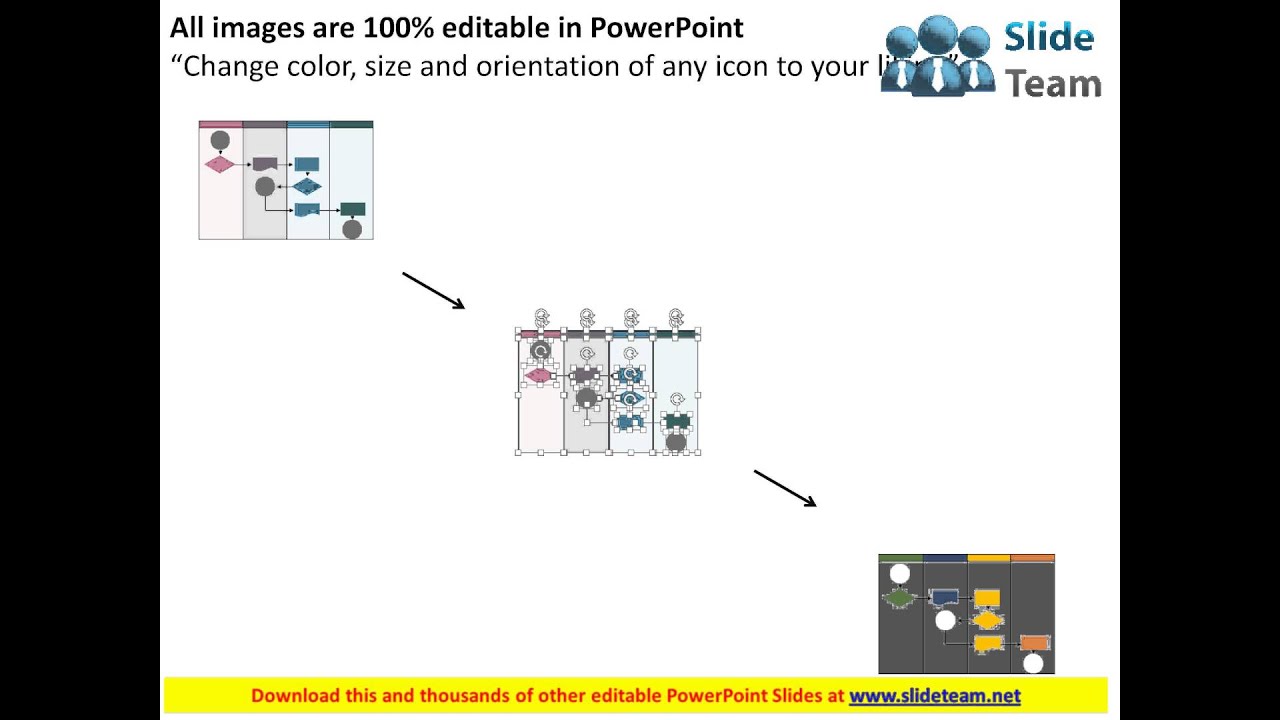 process flow chart with icons flat powerpoint design