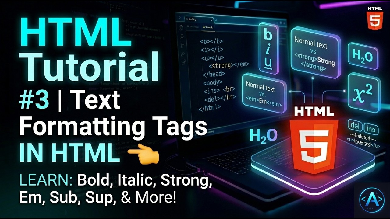 HTML Tutorial for Beginners #3 | Text Formatting Tags in HTML