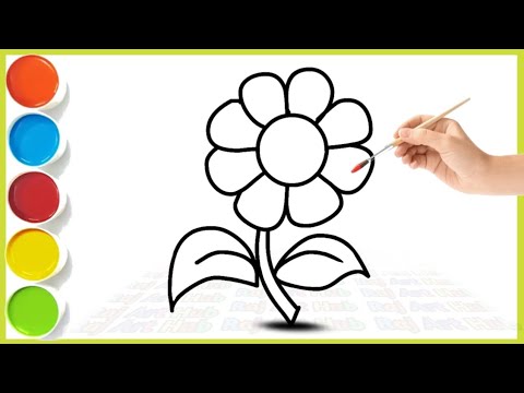 Flower drawing | how to draw a flower | rainbow flower drawing | easy flower drawing
