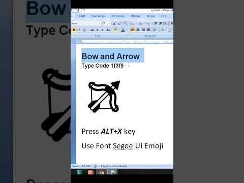 Bow and Arrow Symbol in Ms Word #computerthecourse #msword #code #computer #msoffice #shorts #ms