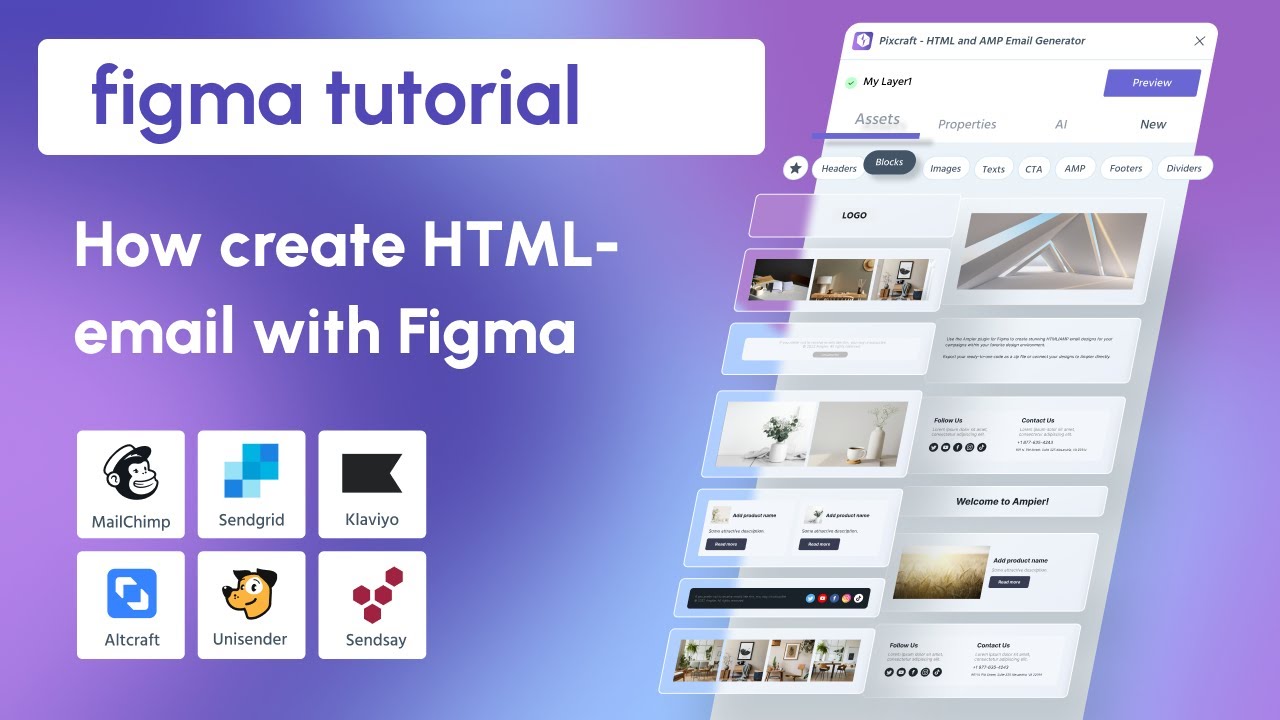 HTML & Amp Email Template Creation | No-Code Approach | Figma to HTML & CSS Import with Pixcraft
