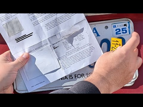 How to Apply Car DECAL Sticker to License Plate Tag (New State Vehicle Put On DMV Registration)