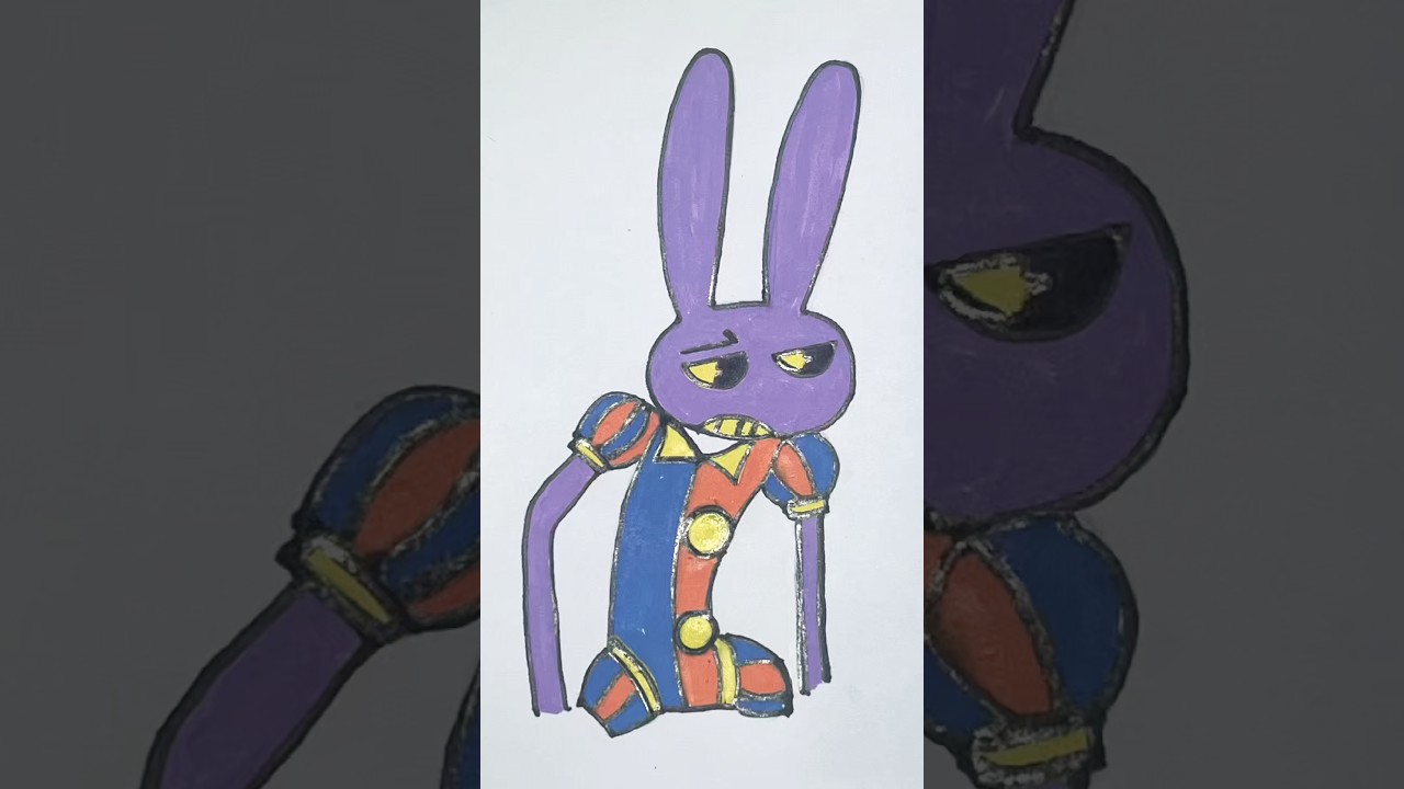 Drawing Jax (The Amazing Digital Circus) #tadc #jaxdigitalcircus #jax #coloring #acrylicmarker