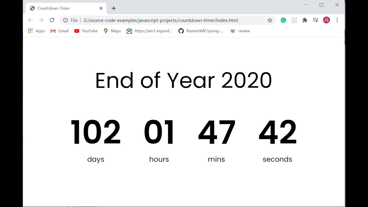 Countdown Timer Using Javascript In 15 minutes || www.learntechphilloh.com