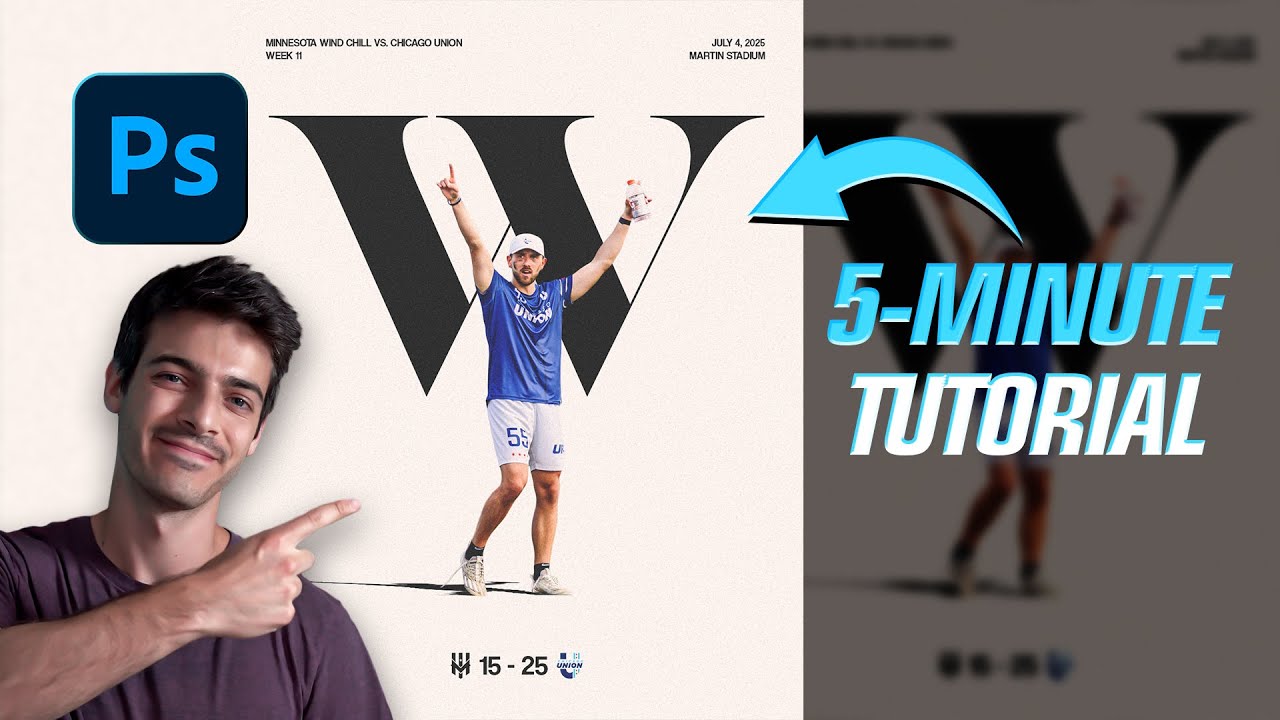 5-Minute Photoshop Tutorial | Clean Sports Win Graphic