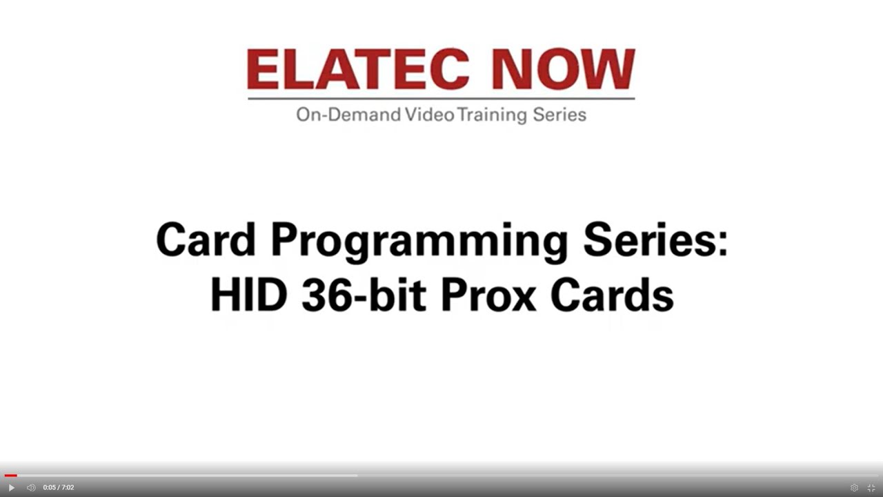 Elatec NOW: 36-Bit Prox Card Programming