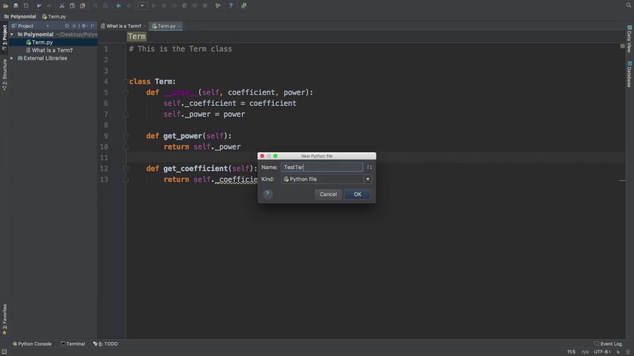 Python Polynomial Multiplier App  - 2 - Implementing The Term Class