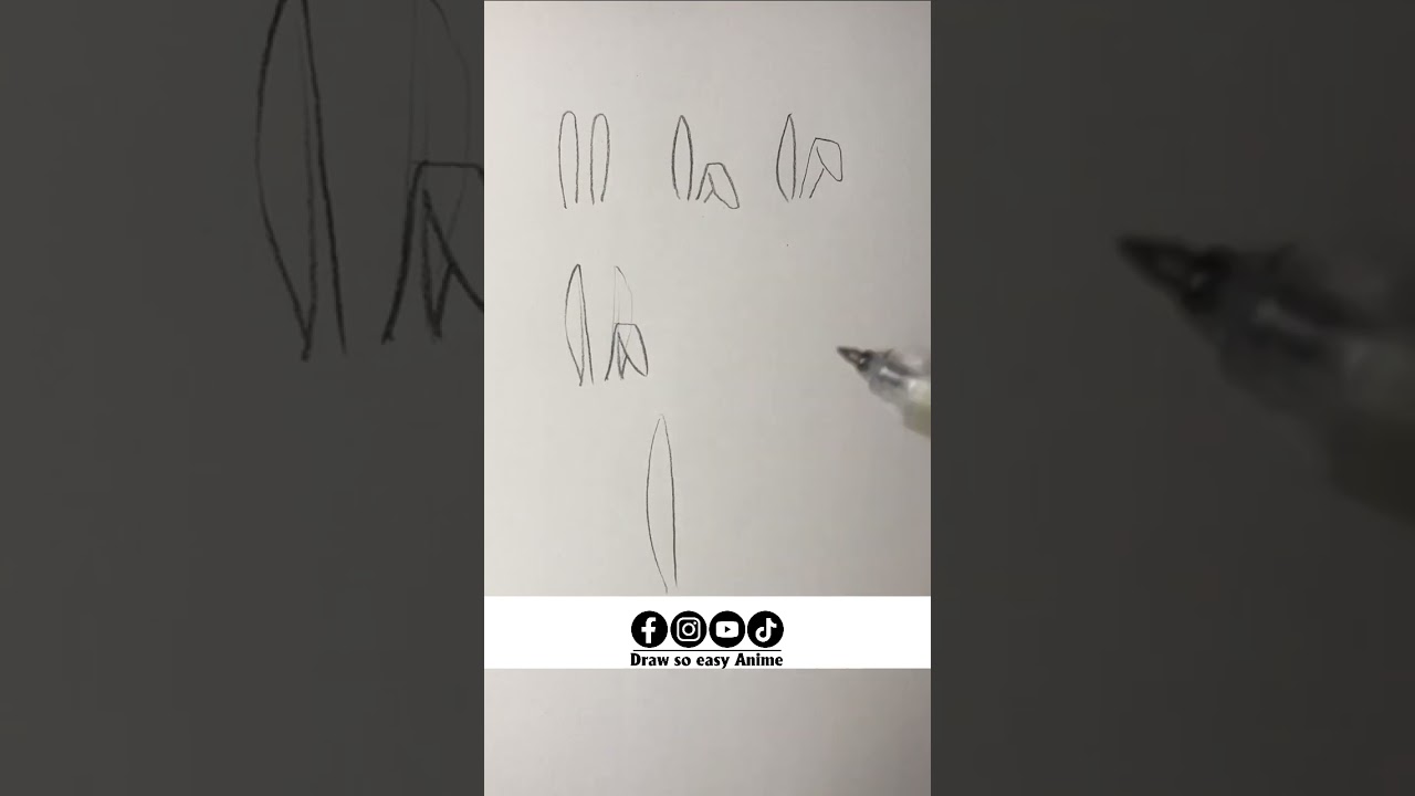Drawing tutorial rabbit ears #drawsoeasyanime #easyanimesketch #shorts