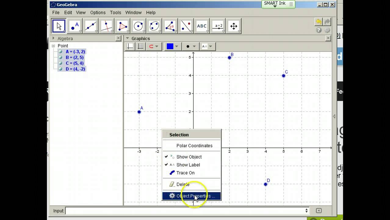 Quadrilateral Points in Geogebra