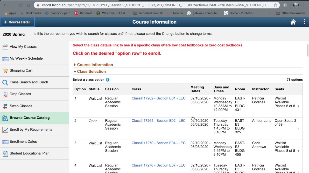 How to add classes on LACCD's Student Portal 2020