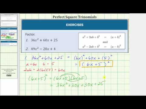 Factor Perfect Square Trinomials Using a Formula | Math Help from ...