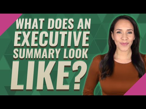 What does an executive summary look like?