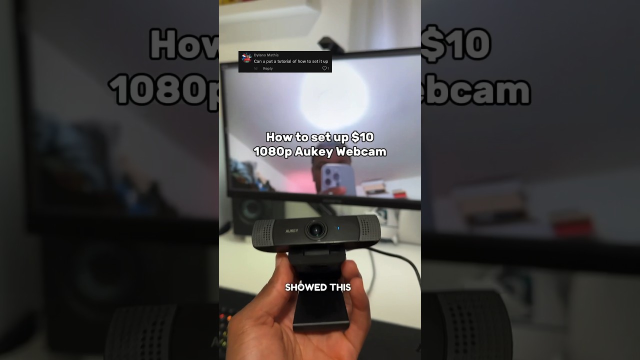 How to setup $10 1080p Aukey Webcam #tech #setup #desksetup #aukey #webcam #camera