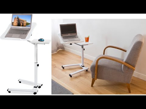 Portable Laptop Desk | Rolling Computer Stand with Adjustable Height