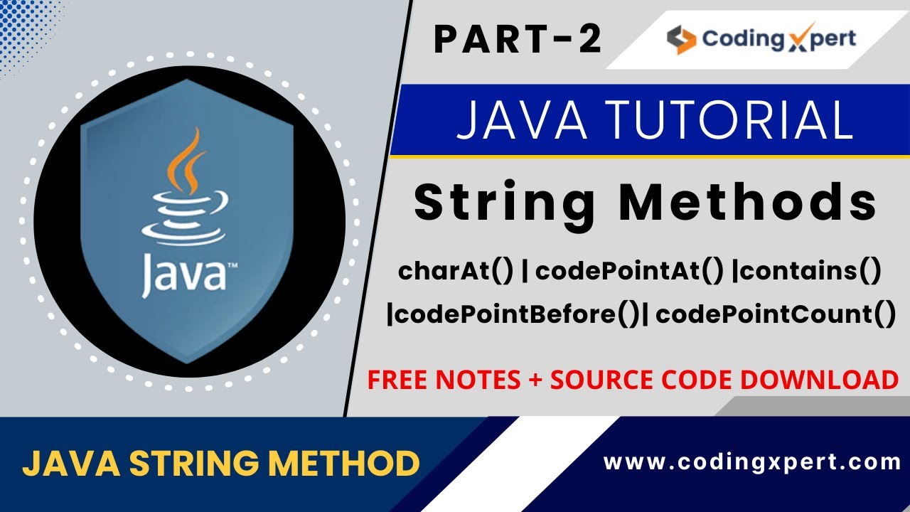 String Methods in Java | charAt()  codePointAt()  codePointBefore() codePointCount() | learn Java
