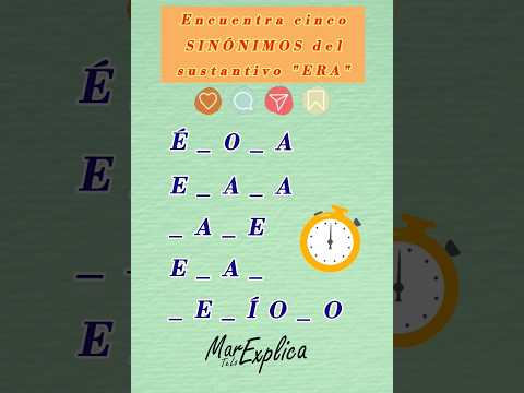 🤔 Encuentra cinco SINÓNIMOS del sustantivo "ERA" #lenguaespañola #eso #educación #ebau #vocabulario