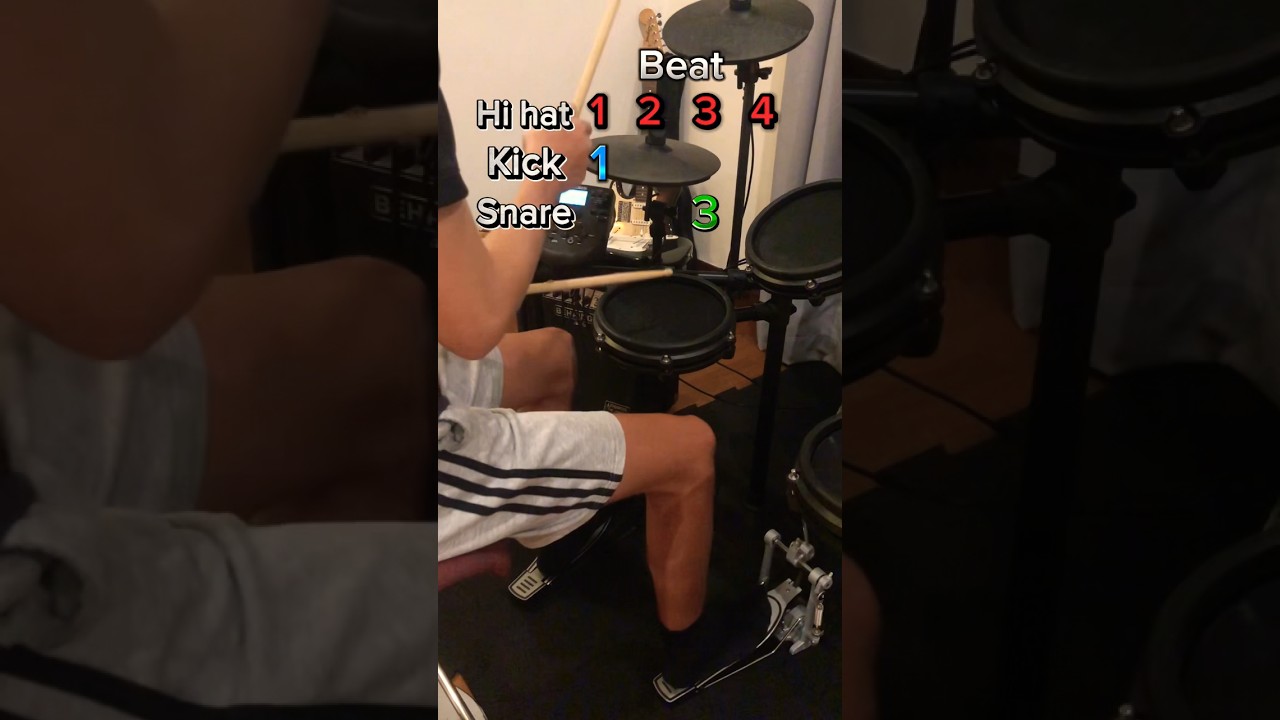 How to play the most basic drum beat - For beginners - #drum #drumming #beat #basic #beginner #easy