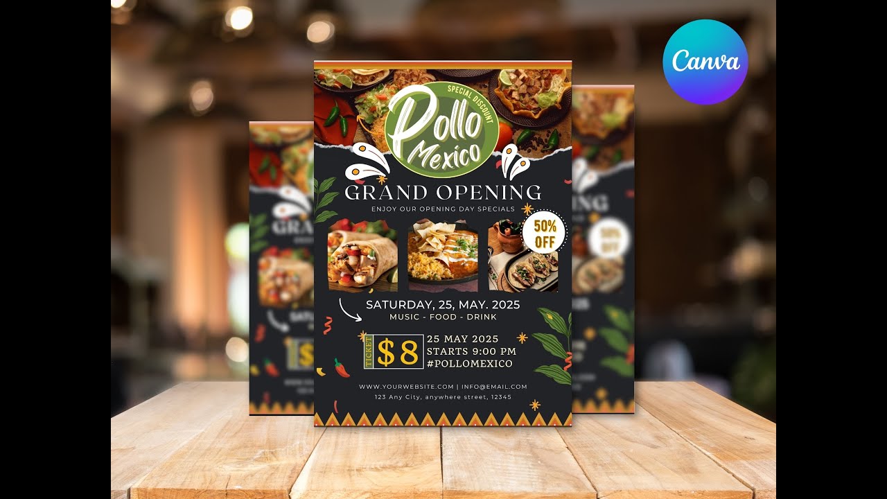 Editable Grand Opening Flyers Canva Templates
