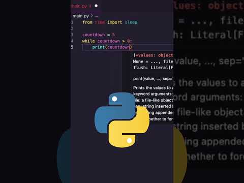 Understand PYTHON COUNTDOWNS: Build a Timer Using While Loop! #python101 #pythonforbeginners