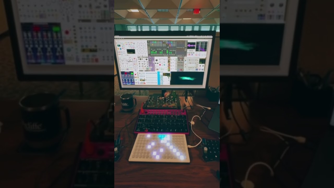 Teletype shift register. Edge for drums. Meadowphysics for triggers. #monome #modular #hiphop