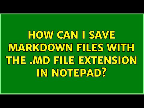 How can I save markdown files with the .md file extension in Notepad?