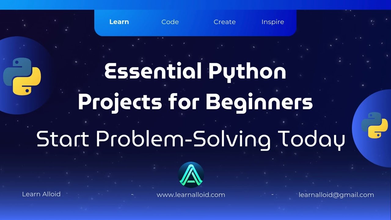Essential Python Projects Playlist – Master Problem Solving with Python! | #education #learning