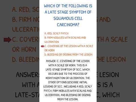 SCC SYMPTOMS QUESTION