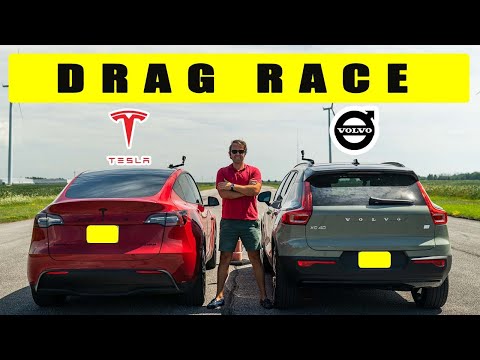 2021 Tesla Model Y Drag Races Volvo XC40 Recharge, Both Are Pretty ...