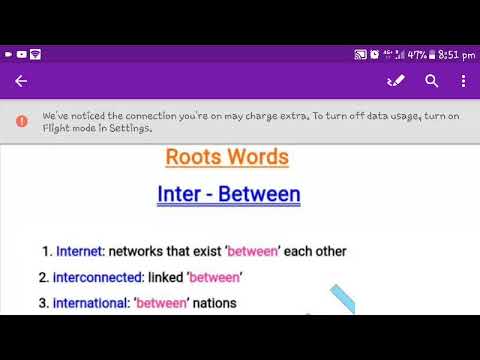 Root word: root :- (inter -between)